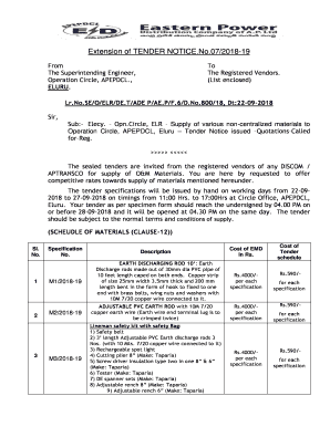 Fillable Online Extension of TENDER NOTICE Fax Email Print - pdfFiller