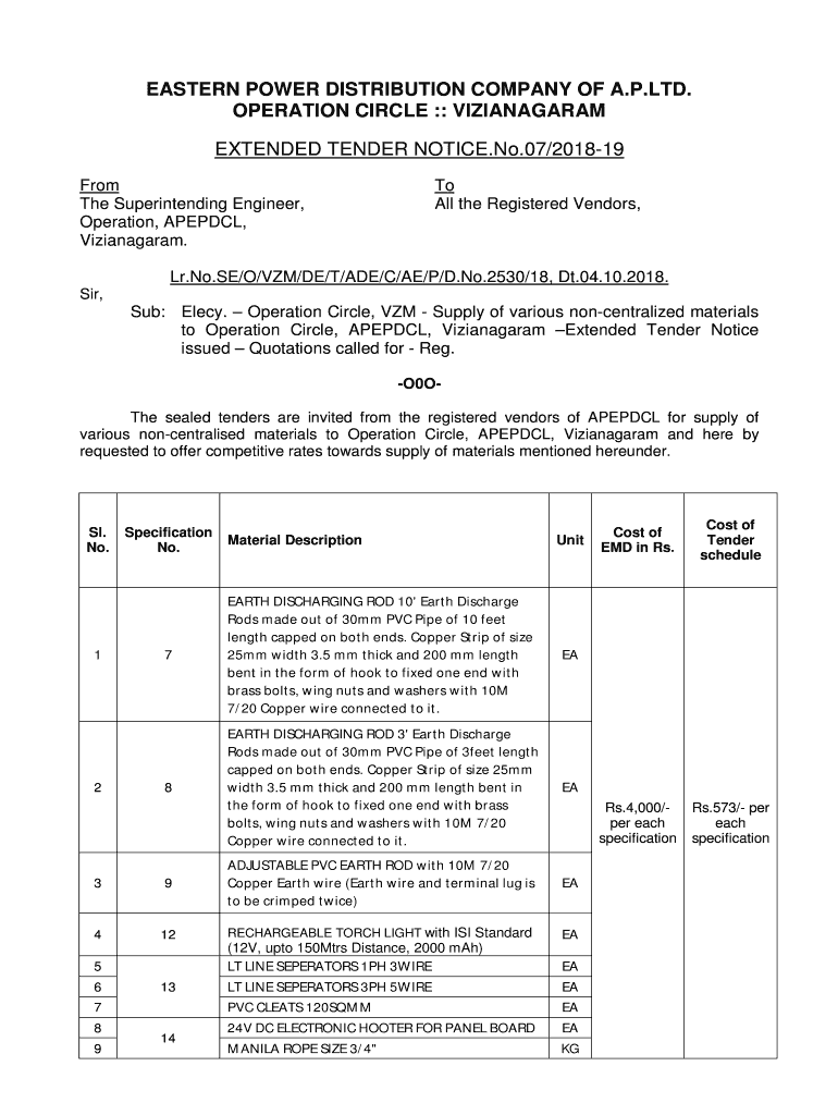 Fillable Online EASTERN POWER DISTRIBUTION COMPANY OF A.P.LTD. Fax ...