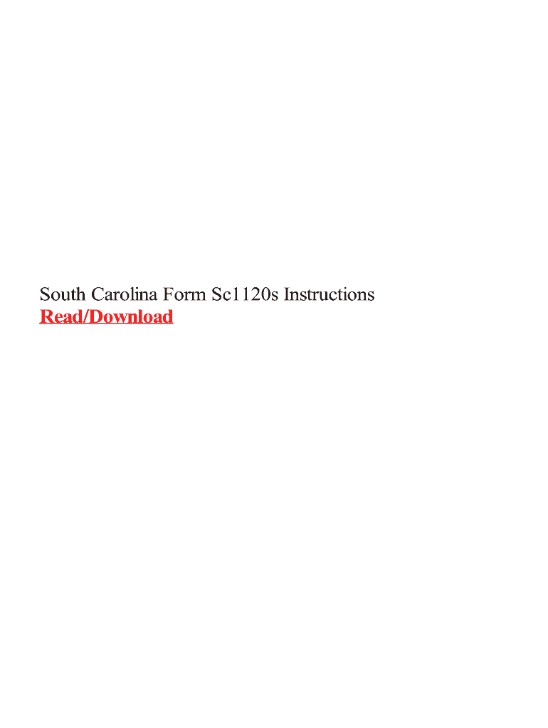Fillable Online South Carolina Form Sc1120s Instructions Fax Email ...
