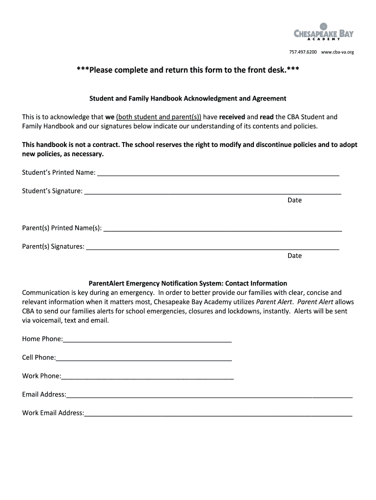 Fillable Online ***Please complete and return this form to the front ...