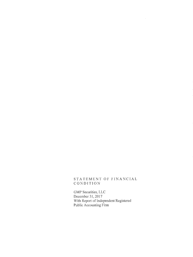 Fillable Online STATEMENT OF FINANCIAL CONDITION GMP Securities ... Fax ...
