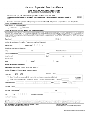 Fillable Online Maryland Expanded Functions Exams This exam application ...