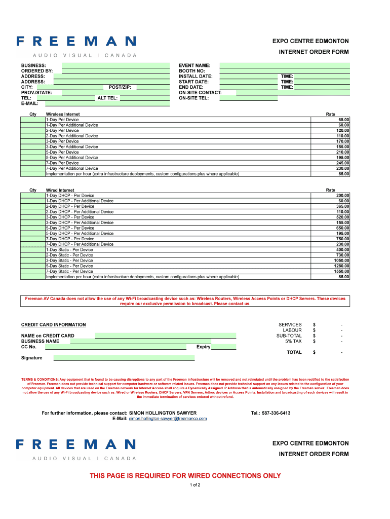 Fillable Online THIS PAGE IS REQUIRED FOR WIRED CONNECTIONS ONLY Fax Email Print - pdfFiller