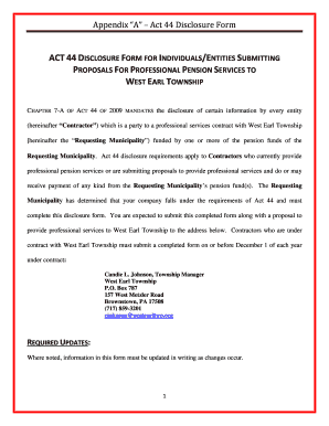 Fillable Online Appendix AAct 44 Disclosure Form Fax Email Print ...