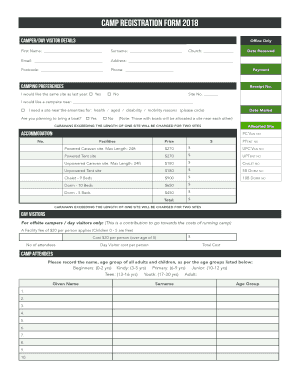 Fillable Online snsw adventist org Camp Registration Form 2018 - SNSW ...