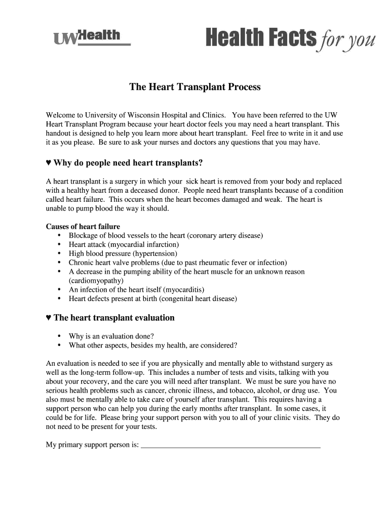Fillable Online What is the Transplant Process Fax Email Print - pdfFiller