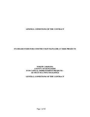 Fillable Online CMAR Construction Contract - Buncombe County Fax Email ...