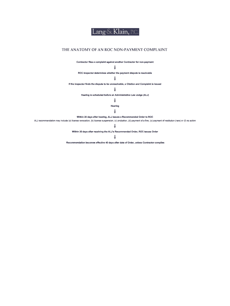 Fillable Online Arizona Registrar of Contractors Non-Payment Complaint ...