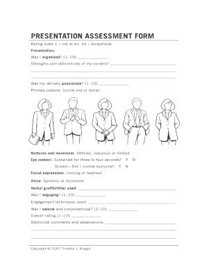 Fillable Online PresentationAssessmentForm - Presentation assessment ...