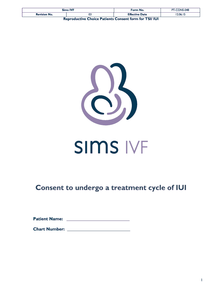 Fillable Online Consent Form For Intrauterine insemination (IUI ...