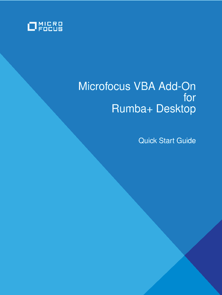 Fillable Online Micro Focus VBA Add-On for Rumba+ Desktop: Quick Start ...
