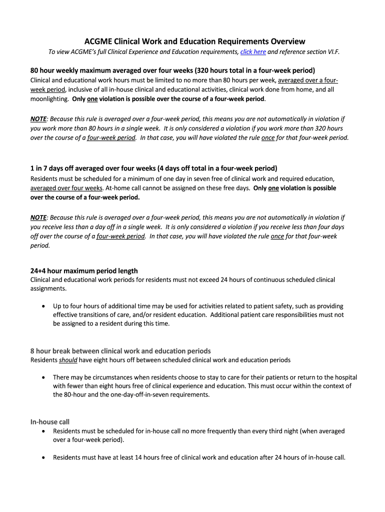 Fillable Online Section VI of the ACGME's Common Program Requirements ...