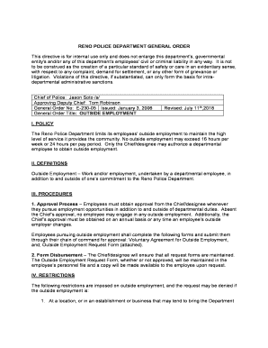 Fillable Online Reno Police Department General Orders - Term Definition ...