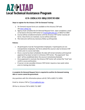 Fillable Online on-demand request form - AZLTAP Fax Email Print - pdfFiller