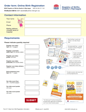 Fillable Online Order form: Online Birth Registration Fax Email Print ...