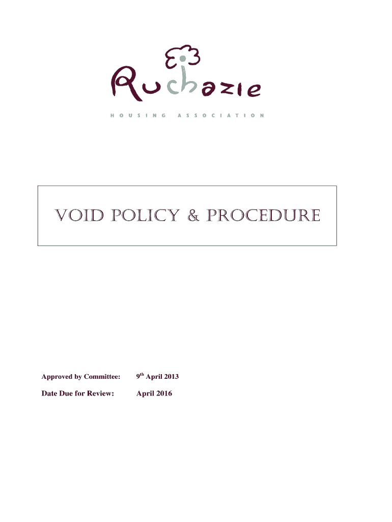 Fillable Online void policy & procedure - Ruchazie Housing Association ...