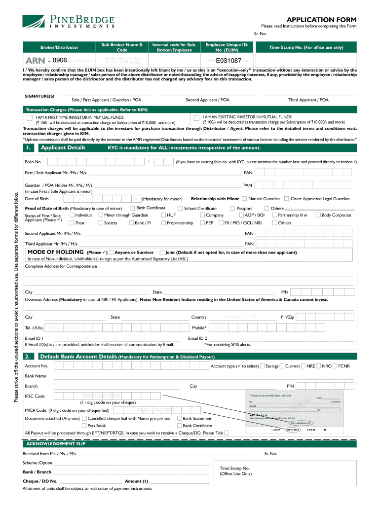 Fillable Online (EUIN) 41269 ARN Kindly affix your ARN stamp Kindly ...