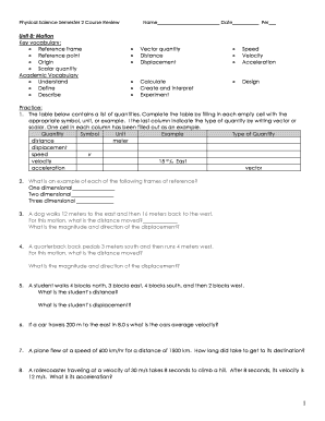 Fillable Online Physical Science: Unit 2 Vocabulary FlashcardsQuizlet ...