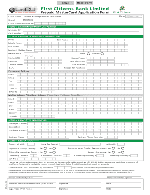 Fillable Online First Citizens Bank Limited - Trinidad and Tobago ...