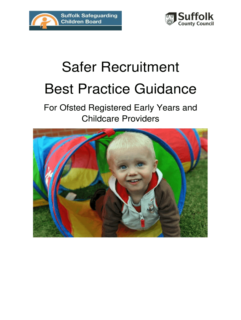 Fillable Online Safer Recruitment Best Practice Guidance - Suffolk ...