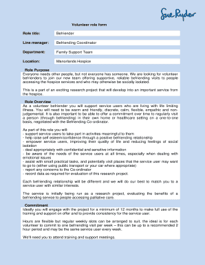 Fillable Online charityjob blob core windows Volunteer role form Role title - Microsoft Fax ...