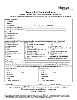 Fillable Online Magellan Complete Care of Arizona 2018 Provider Manual ...