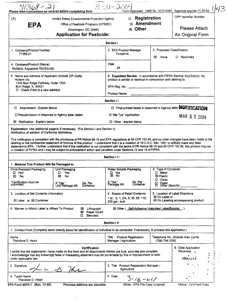 Fillable Online U.S. EPA, Pesticide Product Label, NUFARM AQUA NEAT ...