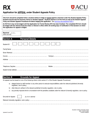 Fillable Online RX Form - Application for Appeal PolSuppDoc 20170215 ...