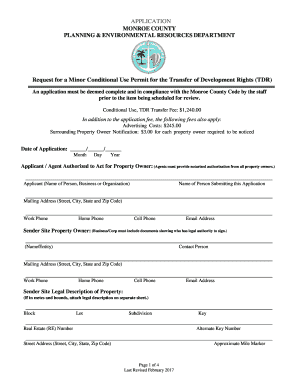 Fillable Online TDR Transfer of Development Rights Application - Monroe ...