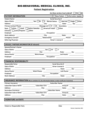Fillable Online BIO-BEHAVIORAL MEDICAL CLINICS, INC Fax Email Print ...