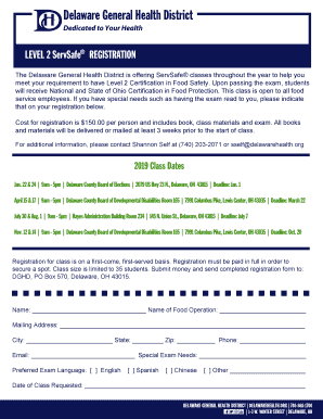 Fillable Online ServSafe Class Registration Forms Fax Email Print ...