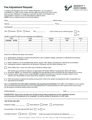 Fillable Online Fee Adjustment Request Form Fax Email Print - pdfFiller