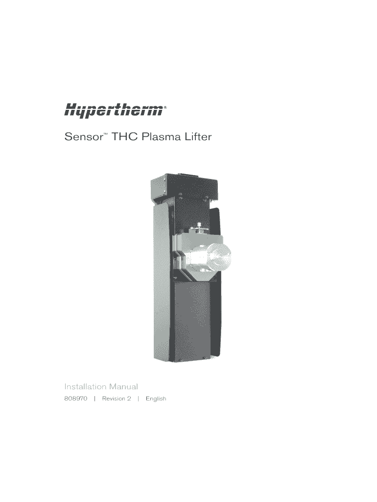 Fillable Online Sensor THC Plasma Lifter - Hypertherm Fax Email Print ...