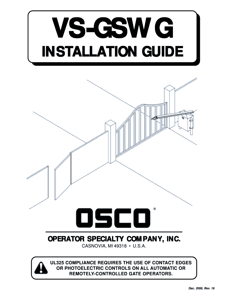 Osco Gate Operator Manual - Fill Online, Printable, Fillable, Blank ...