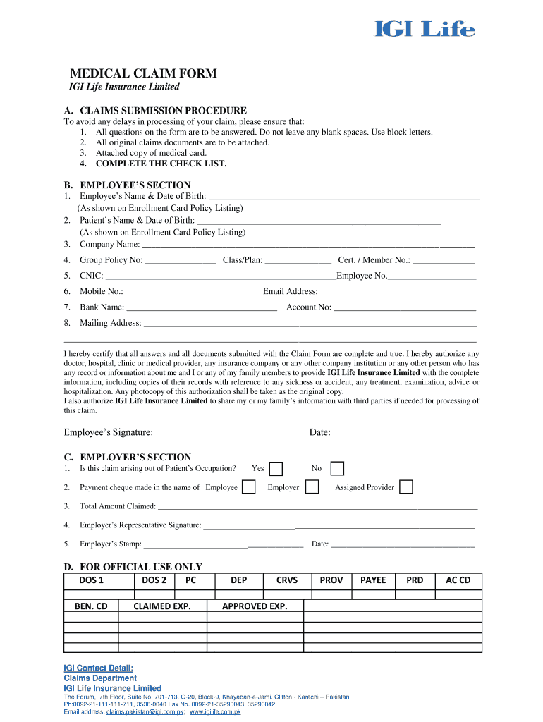 Igi Claim Form - Fill Online, Printable, Fillable, Blank | pdfFiller