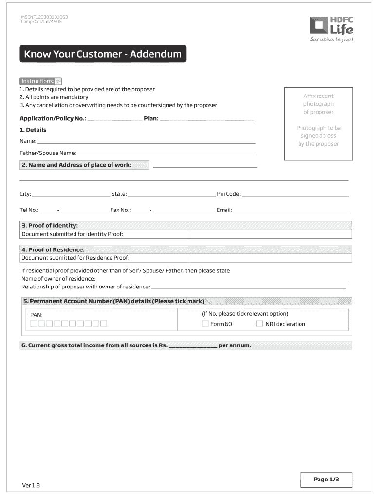 Fillable Online Untitled - HDFC Life Fax Email Print - pdfFiller