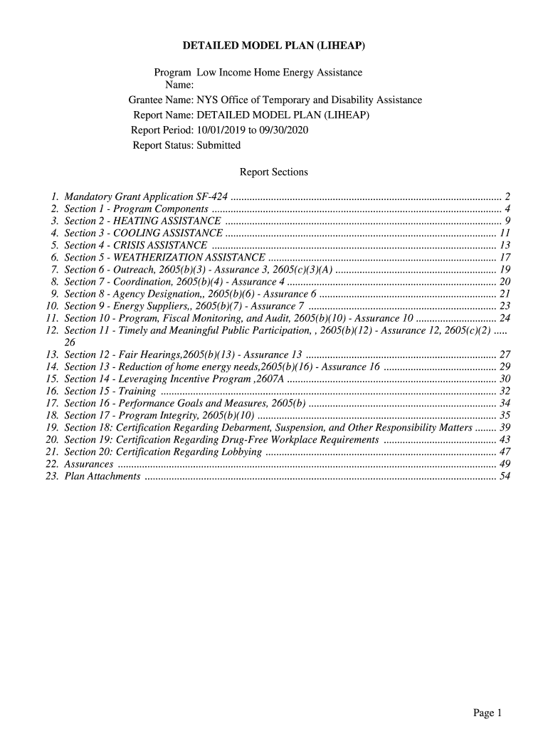 Fillable Online otda ny 2019-2020 HEAP Plan. Low Income Home Energy ...