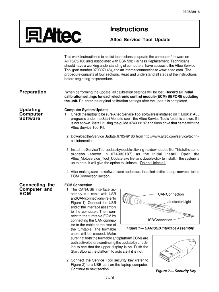 Fillable Online Altec Service Tool Update Instructions Fax Email Print ...