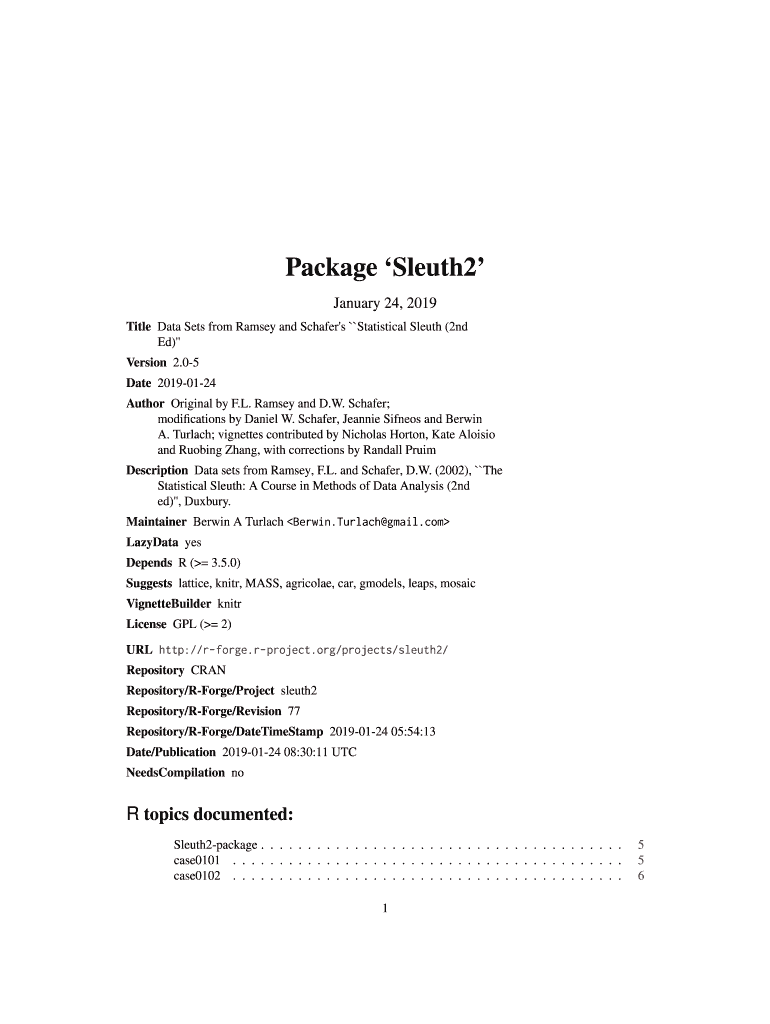 Fillable Online Package 'Sleuth2 ' - CRAN - R Project Fax Email Print - pdfFiller