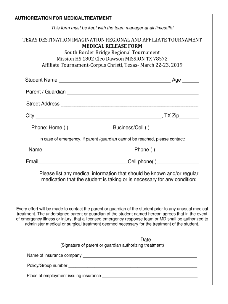 Fillable Online Texas Di Regions - Texas Destination Imagination Fax ...