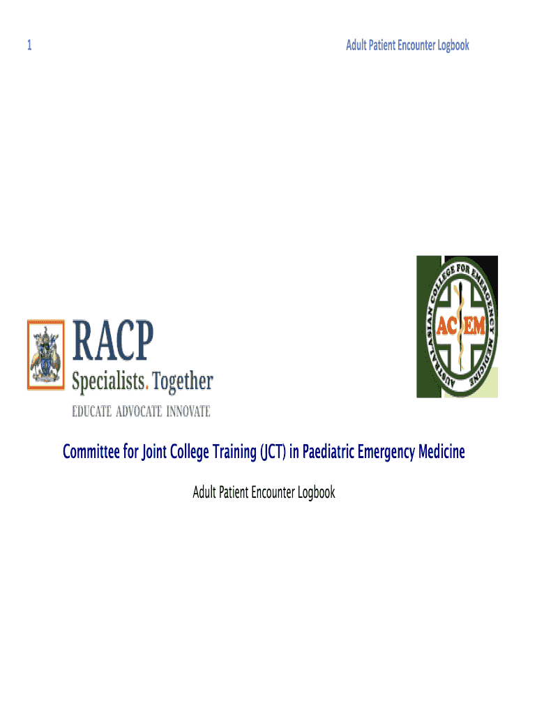 Fillable Online Adult Emergency Medicine Logbook template - RACP Fax ...