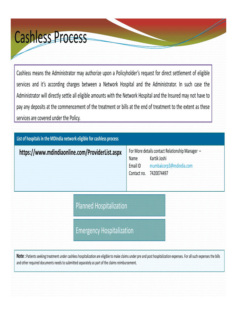 Fillable Online Why your cashless health insurance claim could be denied Fax Email Print - pdfFiller