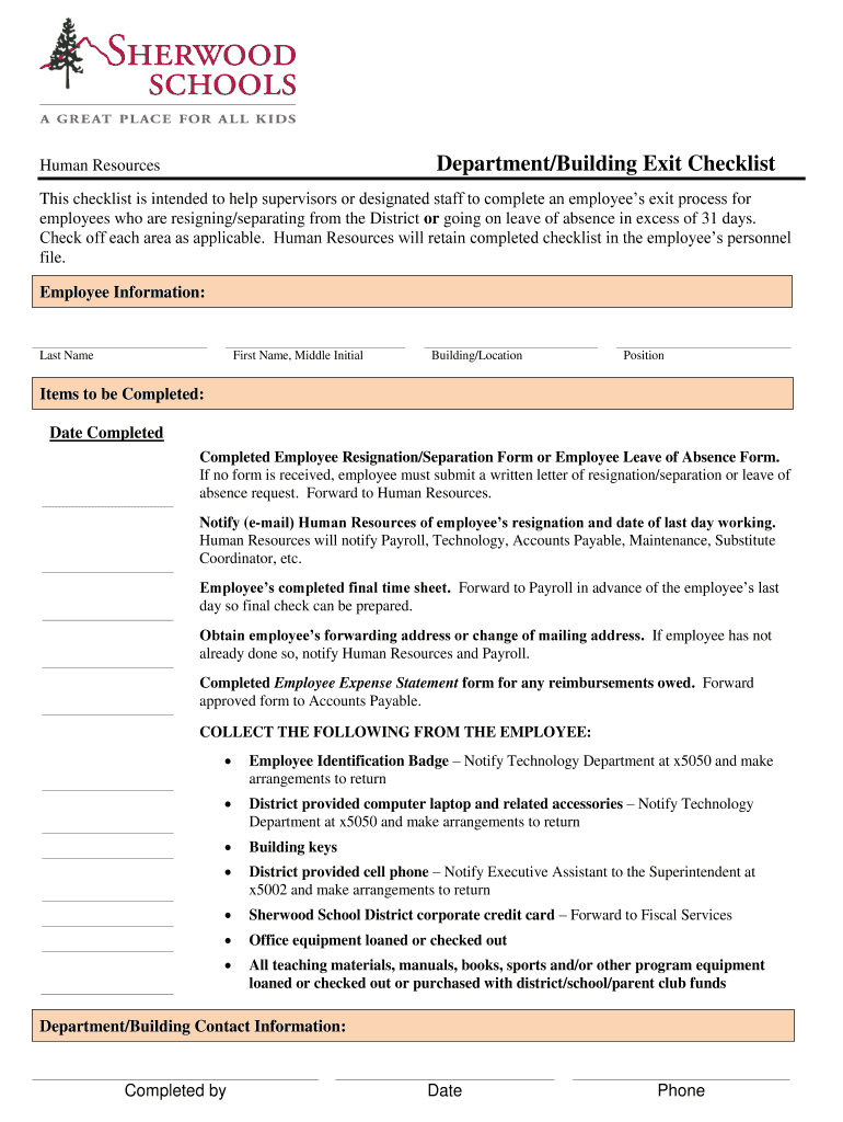 Fillable Online SUPERVISORS CHECKLIST FOR NEW EMPLOYEES *To be ...