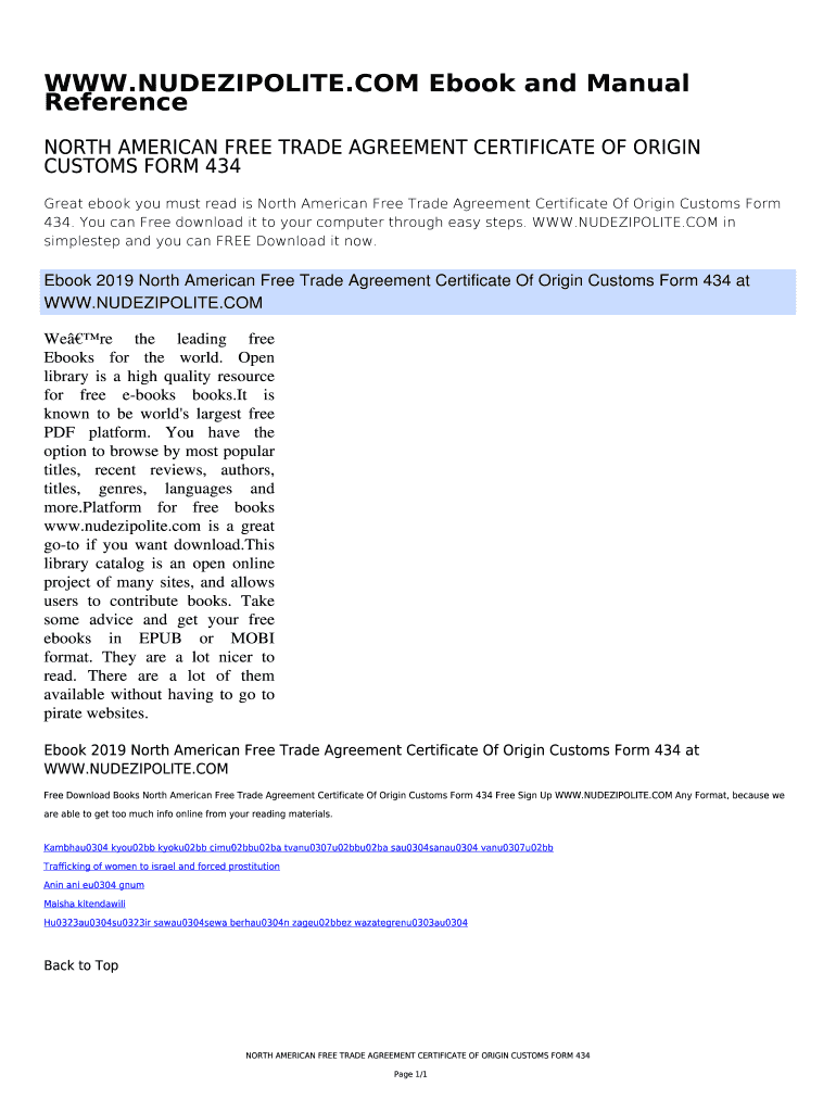 Fillable Online Ebook 2019 North American Free Trade Agreement ...