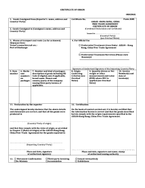 Fillable Online fta miti gov CERTIFICATE OF ORIGIN ORIGINAL 1. Goods ...