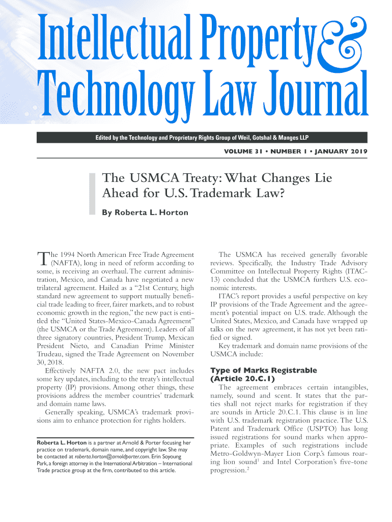 Fillable Online The USMCA Treaty: What Changes Lie Ahead for U.S ...