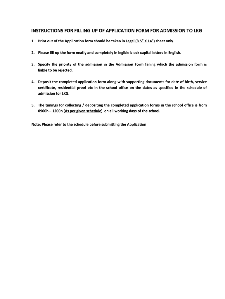 Fillable Online instructions for filling up of application form for ...