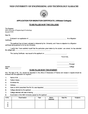 Fillable Online migration certificate.PDF Fax Email Print - pdfFiller