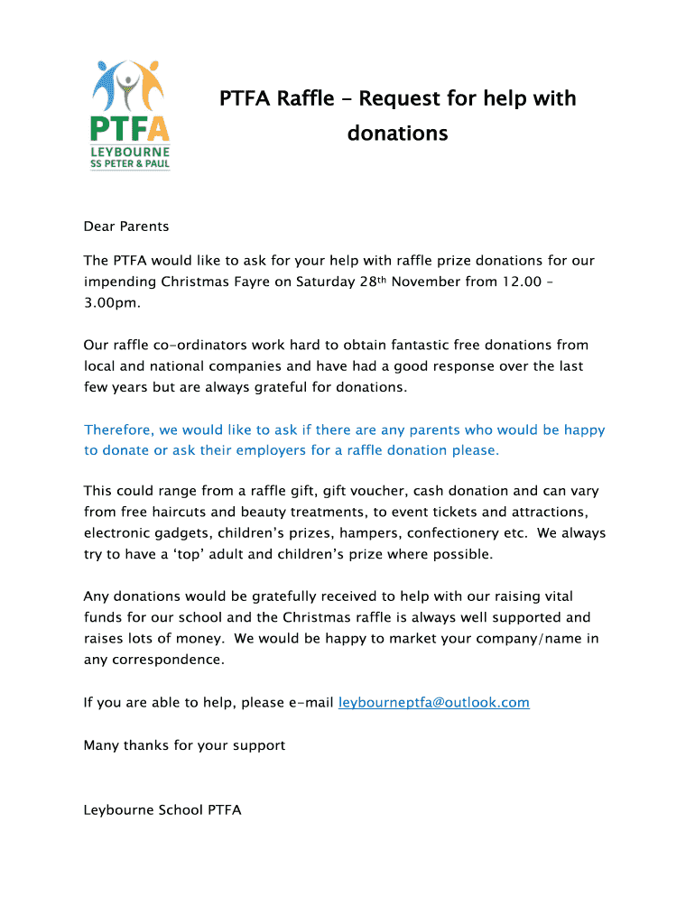 Raffle Prize Re Letter Fill Online Printable Fillable Blank 