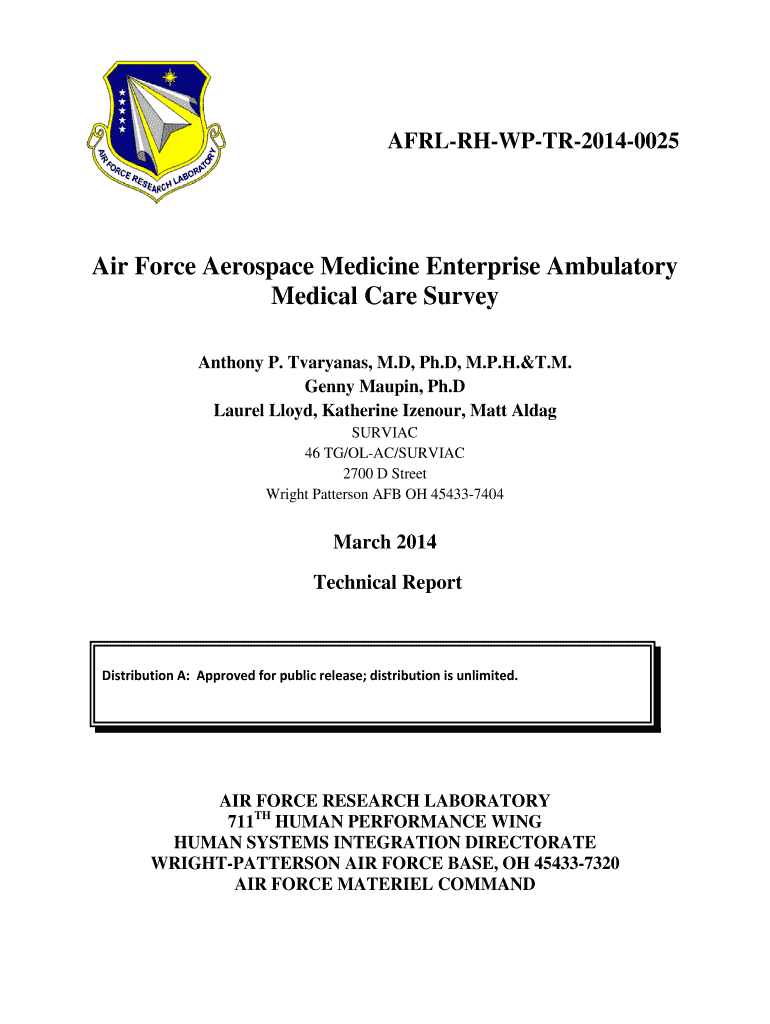 Fillable Online Air Force Aerospace Medicine Enterprise Ambulatory ...